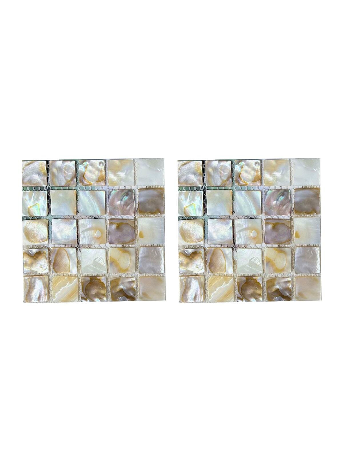 Квадратные подставки из 2шт натуральных раковин, водонепроницаемый теплоизоляционный коврик для чашки