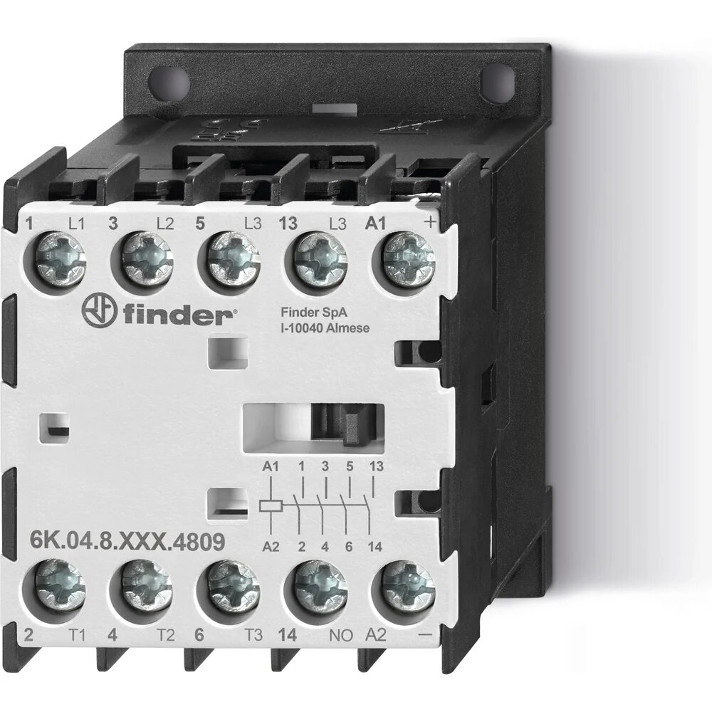 Миниконтактор Finder 3NO 9A (АС3 400В) + 1NO 2A; контакты AgSnO2; катушка 24В DС; степень защиты IP20 6K0490244809
