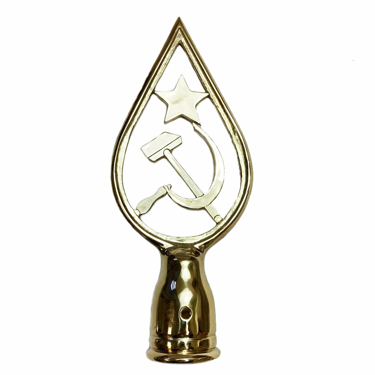 Навершие (наконечник) для флага серп и молот СССР из латуни