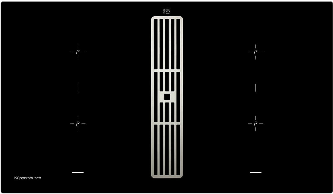 Индукционная варочная панель с вытяжкой Kuppersbusch KMI 9850.0 SR Stainless Steel