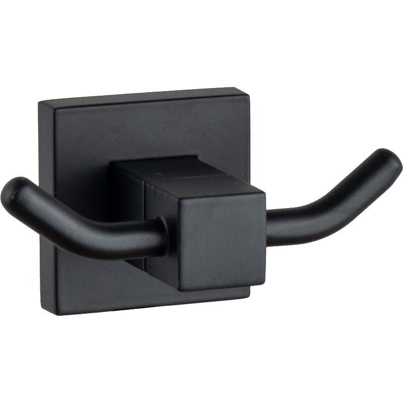 Двойной крючок D-Lin D282222 Черный матовый, для ванной комнаты, нержавеющая сталь