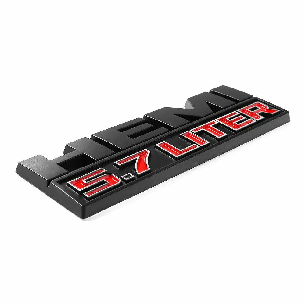 5,7-литровые эмблемы, 3D боковое дверное крыло для RAM Challenger Grand Cherokee 5.7 LITER Black