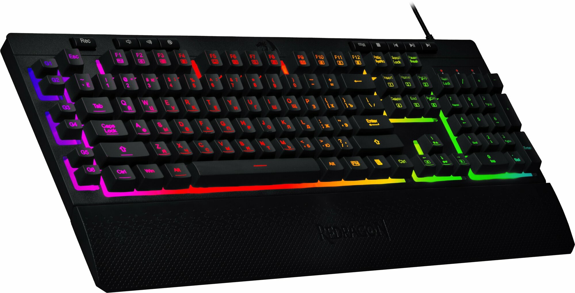 Клавиатура Redragon Shiva 77689, USB, механическая, подсветка, 119 клавиш