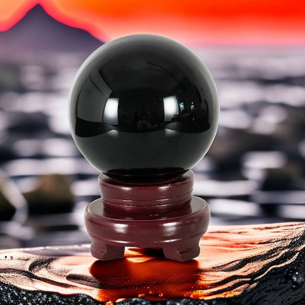 Магический хрустальный шар, гадание, ритуал, 10 см, с подставкой и подарочной коробкой