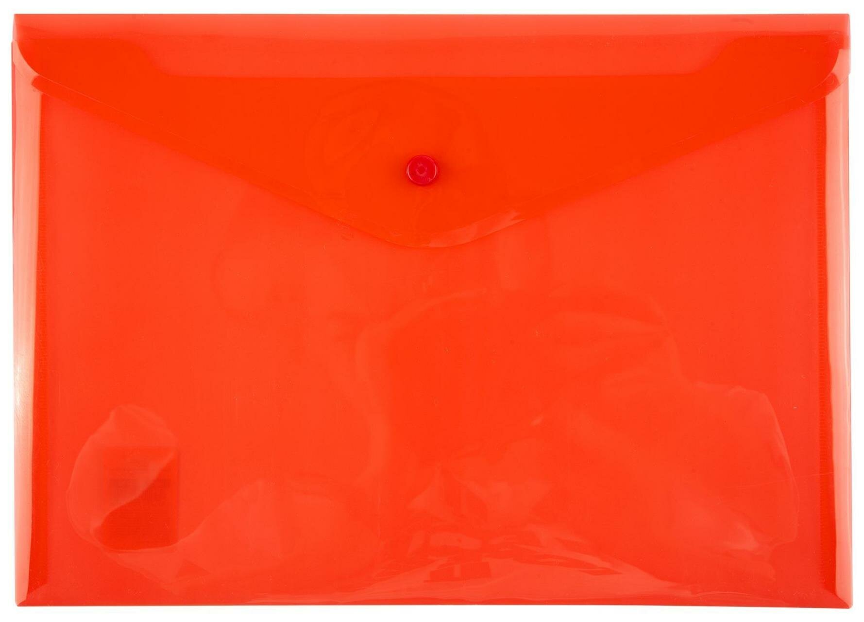 Пластиковый Конверт 1 шт INFORMAT А4, на кнопке, прозрачны 180 мкм, красны