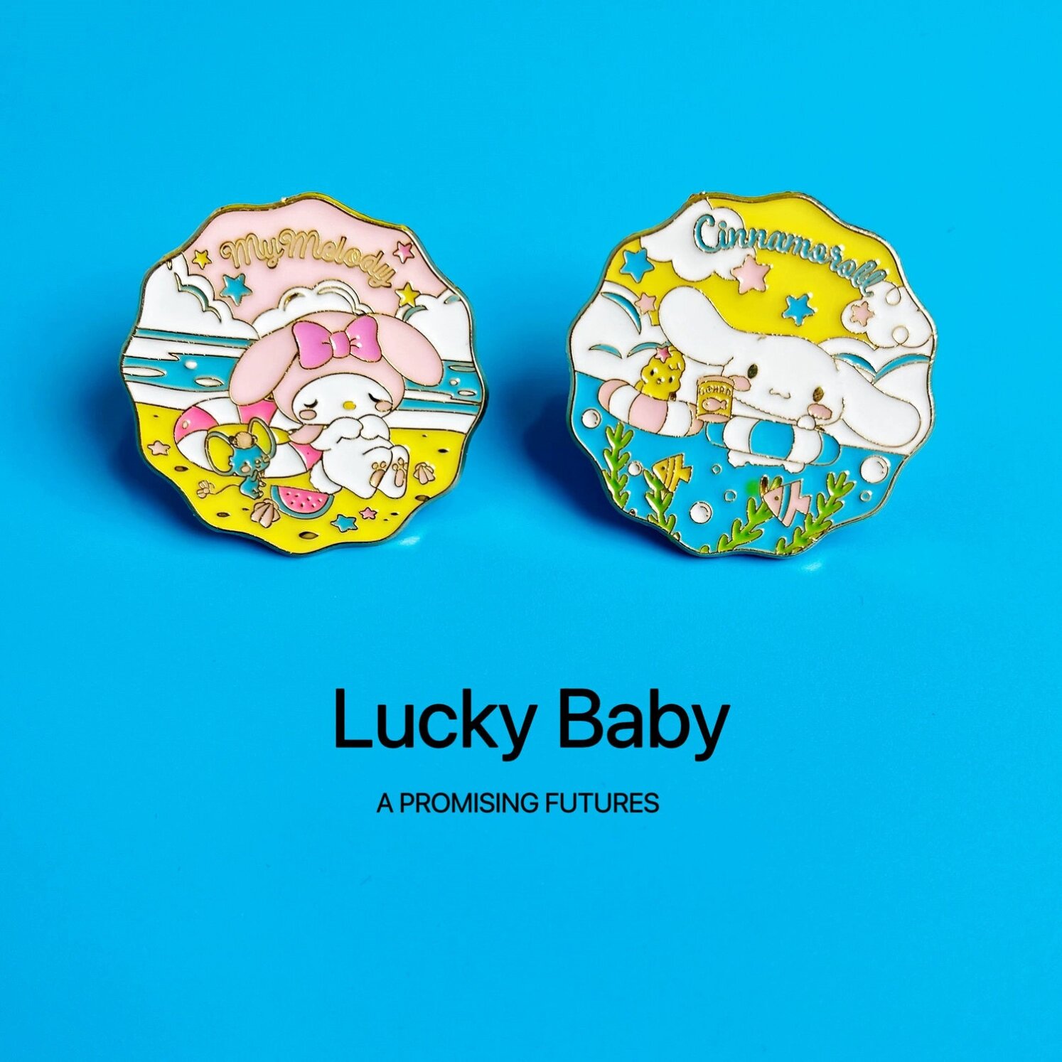 MINISO Значок Sanrio, собака цвета корицы, Куроми, металлический значок "Sweet Beach", симпатичная сумка для украшения, одежда, брошь, мило