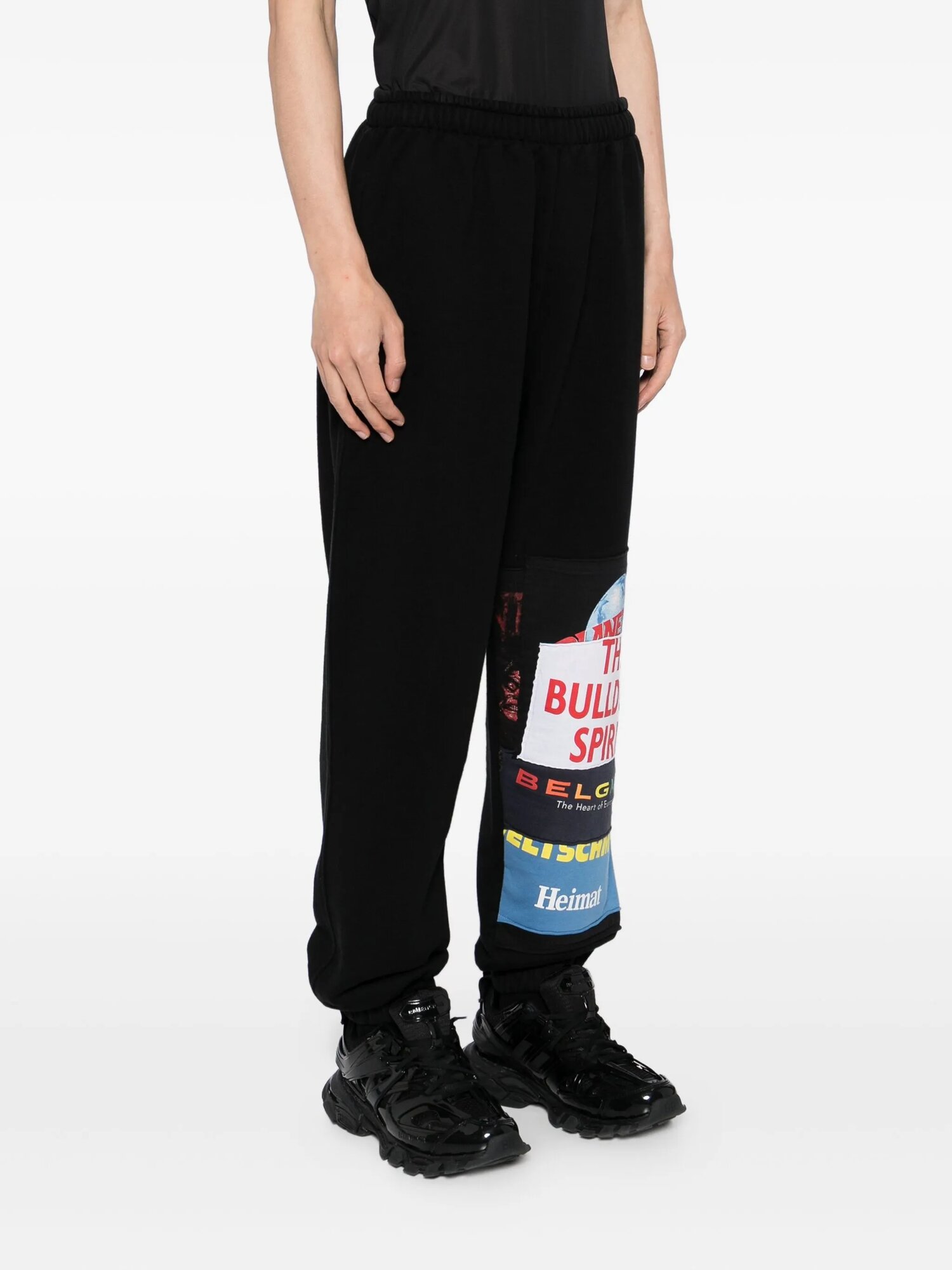 Брюки Vetements Graphic-print trousers, размер S, black/black — фото 1