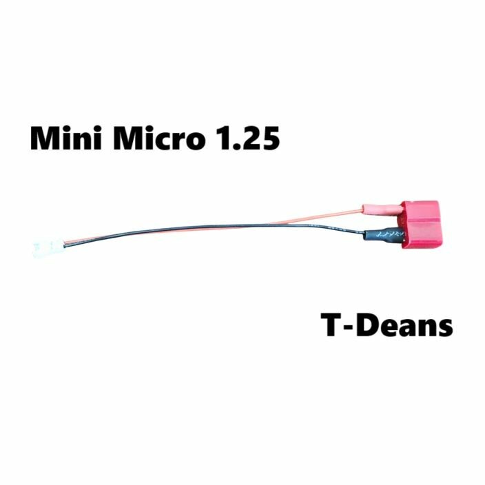 Переходник Mini Micro JST 1.25 на T-Deans (мама / мама) N136 разъем зажим в изоляторе T-plug красный Т-Динс, адаптер силовой провод Т-плаг, коннектор Т-образный штекер, запчасти