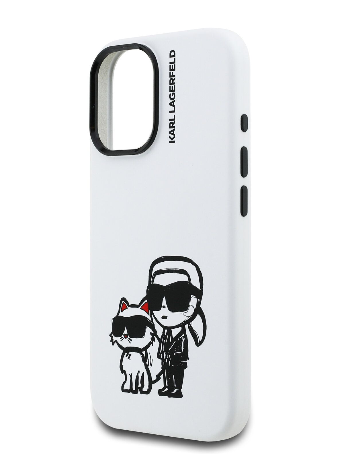 Чехол Karl Lagerfeld для iPhone 16 силиконовый Liquid Silicone с магнитами MagSafe, белый