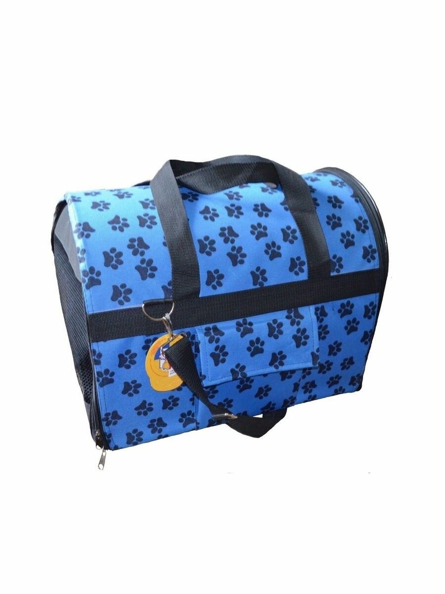 Сумка-переноска "Зооник", для кошек и собак, с плечевым ремнём, синяя, 28x39x29 см