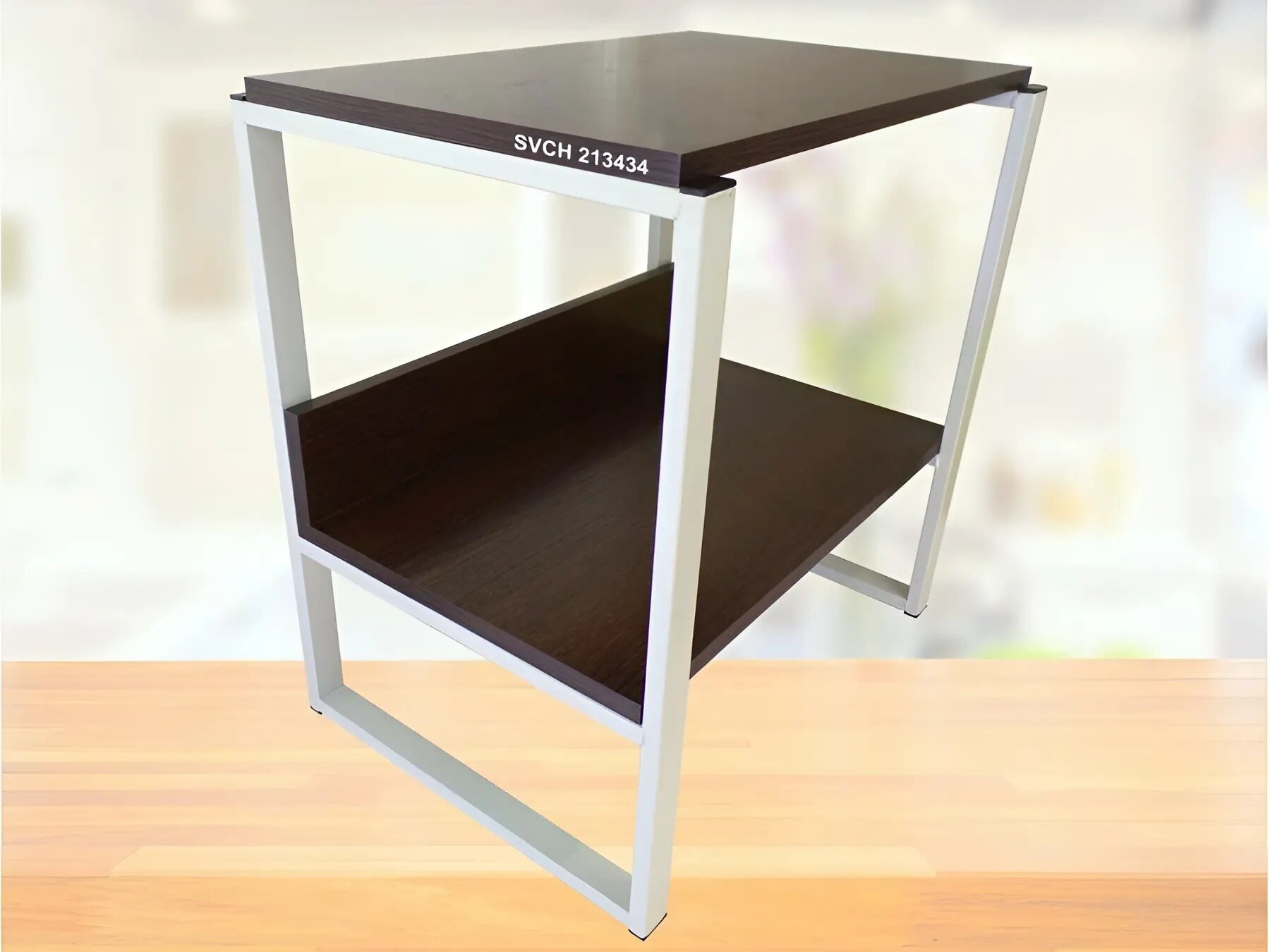 Полка для микроволновки GARROSS "SIBERIA 213434", две полки 35х54 см, высота 56 см, каркас серый, цвет полок венге