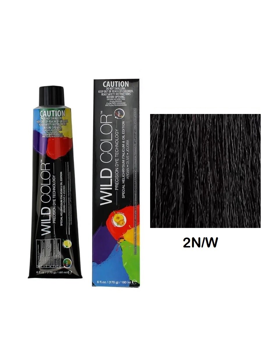 Wild Color Стойкая краска для волос 180 мл - Wild Color 2N/W Очень темный каштановый