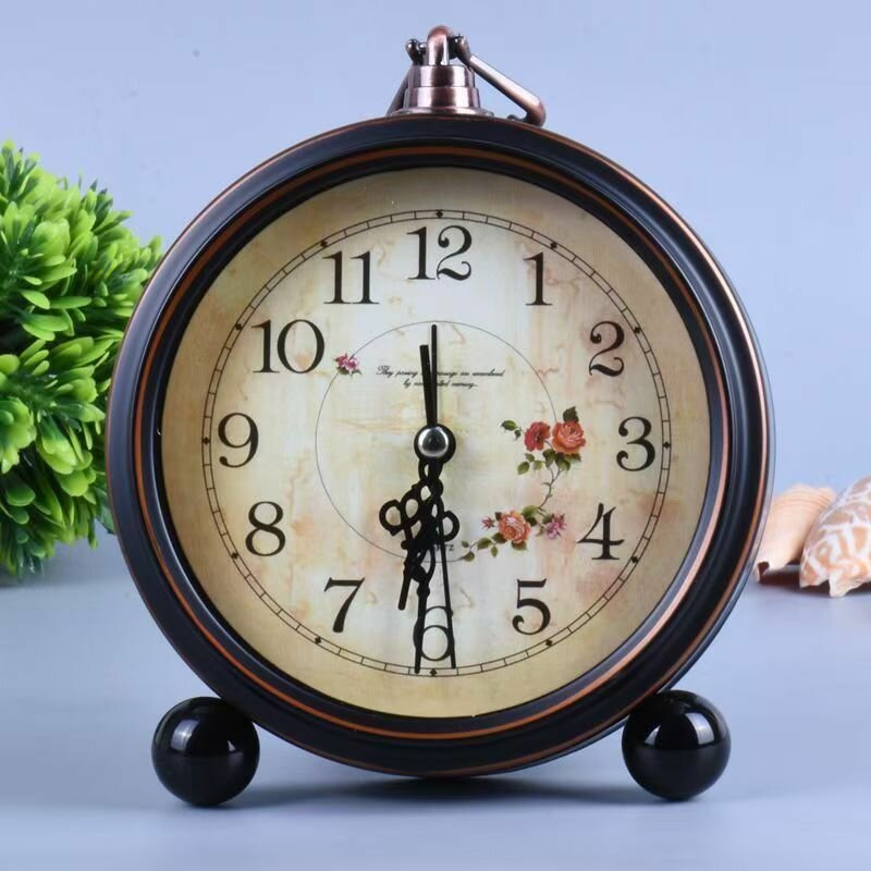 Будильник "Ретро-часы", металл, 5 дюймов, бесшумный, черный