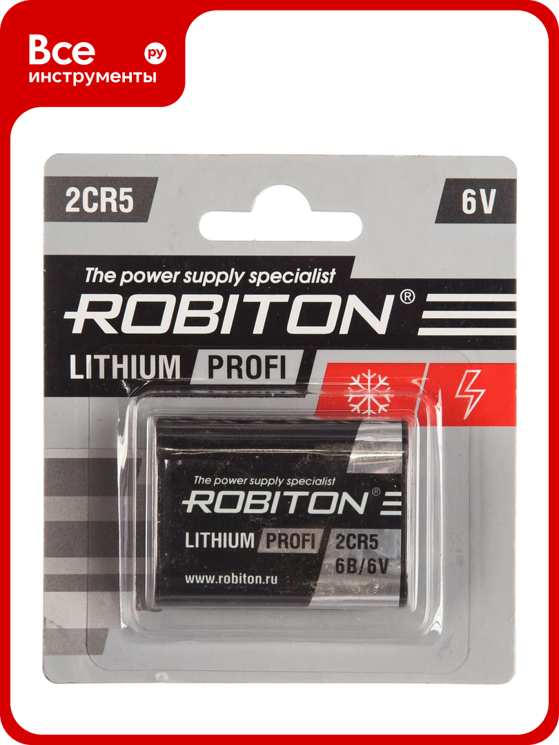 Батарея, Robiton, Robiton PROFI R-2CR5-BL1 2CR5 BL1 13261, имеет, защиту