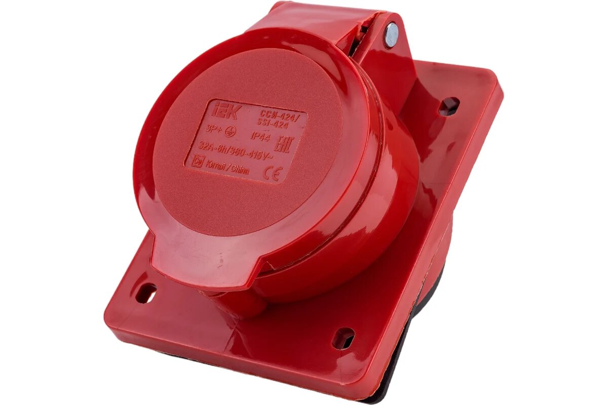 IEK Розетка скрытая 3Р+РЕ 32А 380В IP44 PSR42-032-4, серия 424, монтаж в щиток
