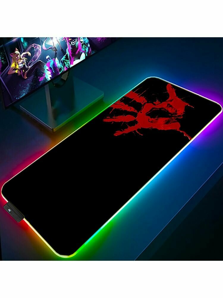 Игровой коврик Bloody Ghost, для клавиатуры и мыши, нескользящая основа 40x90cm