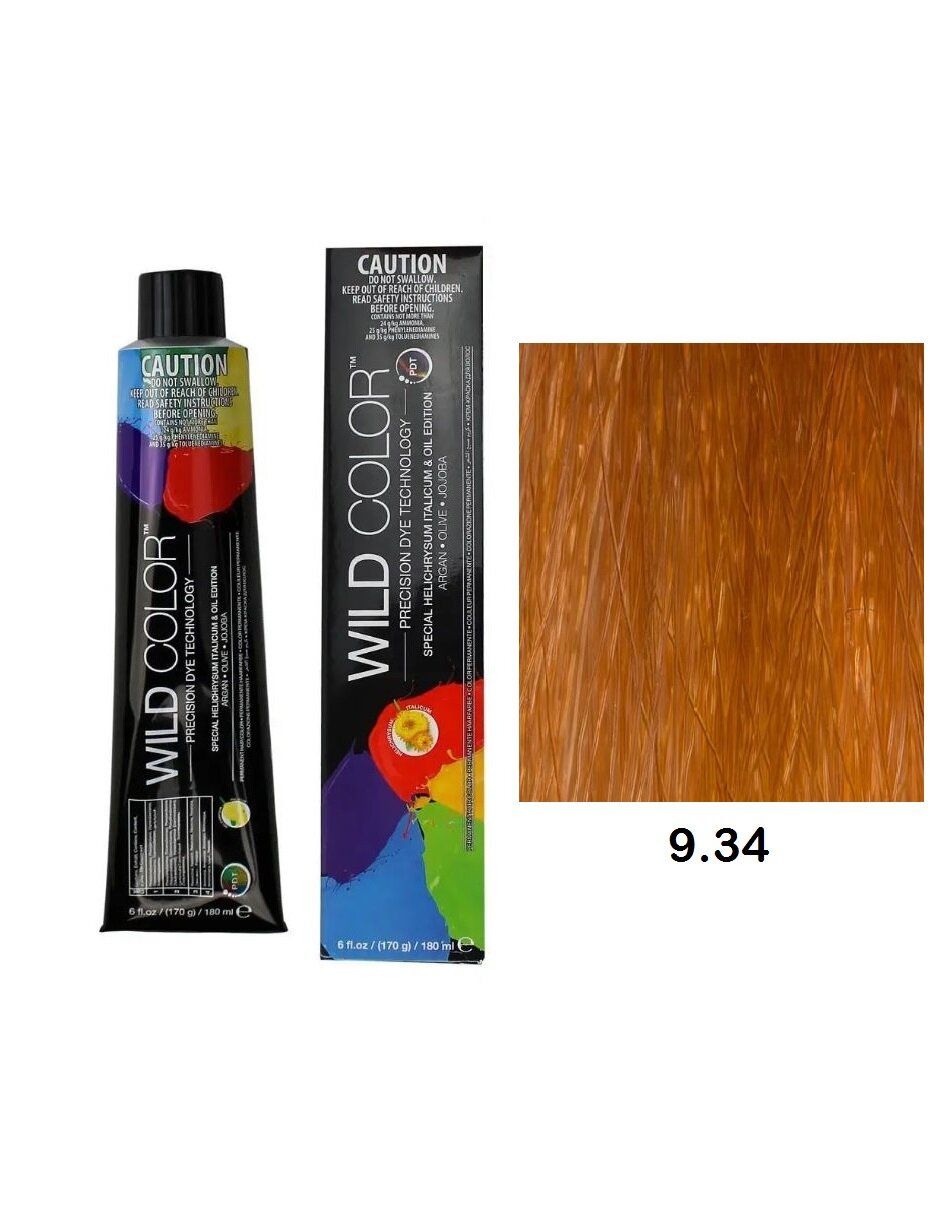 Wild Color Стойкая краска для волос 180 мл - Wild Color 9.34 9GC Очень светлый блонд золотисто-медный