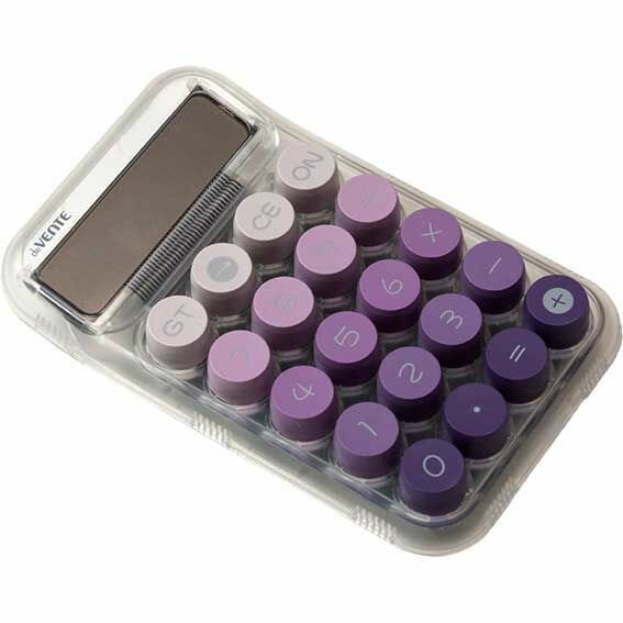 Калькулятор deVENTE настольный, 10 разрядов, DD-1, прозрачный, сиреневый деграде, 125х150х18 мм