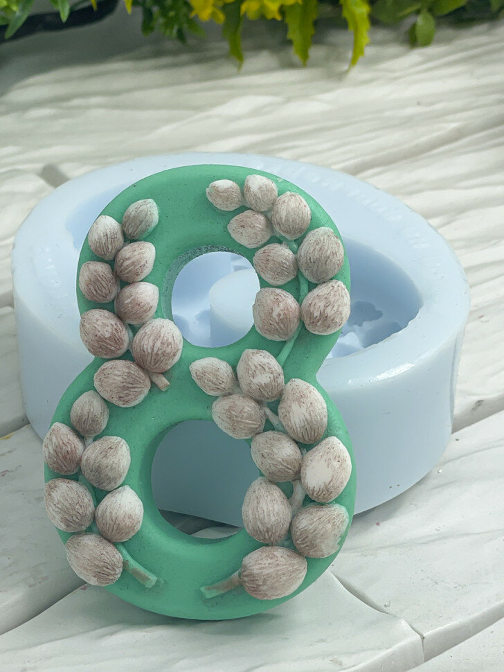 Верба на восьмерке cиликоновая форма для мыла, гипса 2D