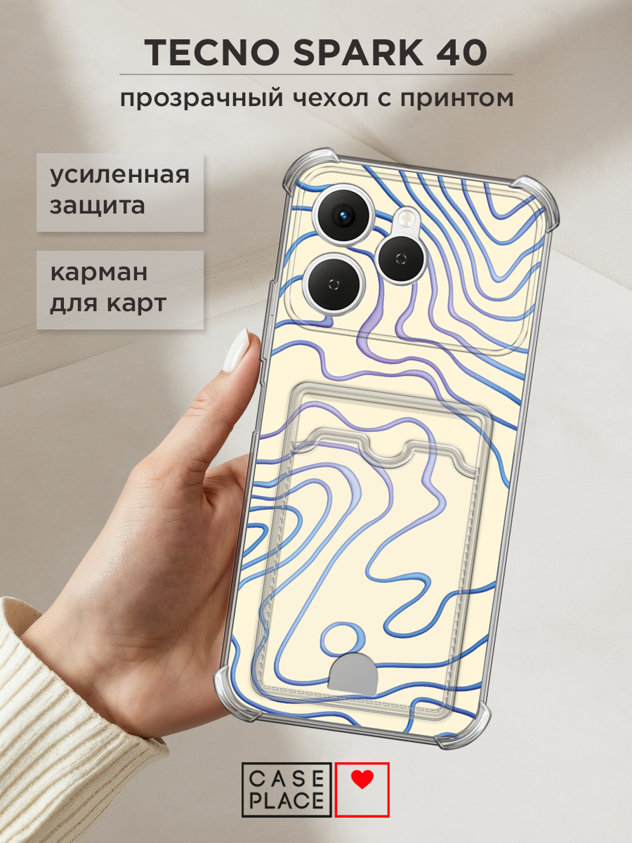 Чехол на Tecno Spark 40 (Текно Спарк 40) с картой и принтом Арт и абстракция