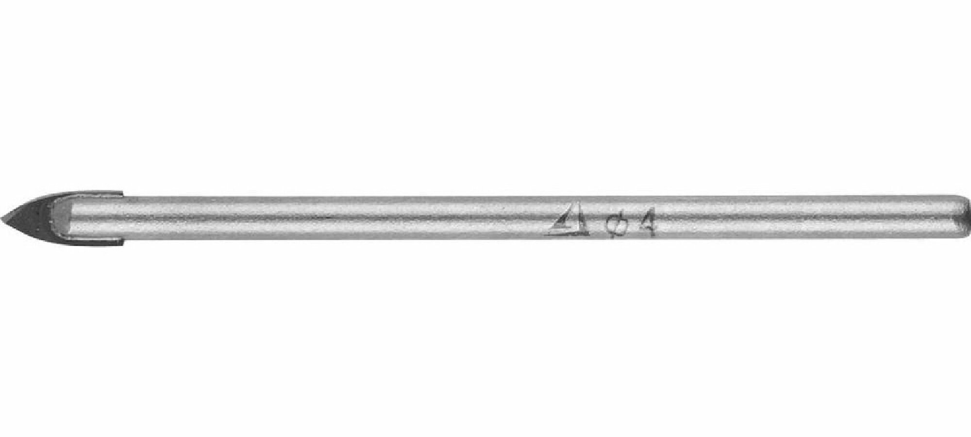 STAYER O 4 мм, 2-х резцовый хвостовик цилиндрический сверло по стеклу и кафелю (2986-04)
