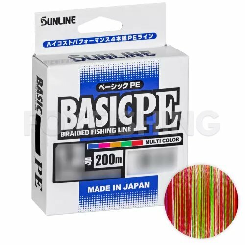 Плетёный шнур Sunline BASIC PE HG 200m(Multicolor 5C) #1/16lb