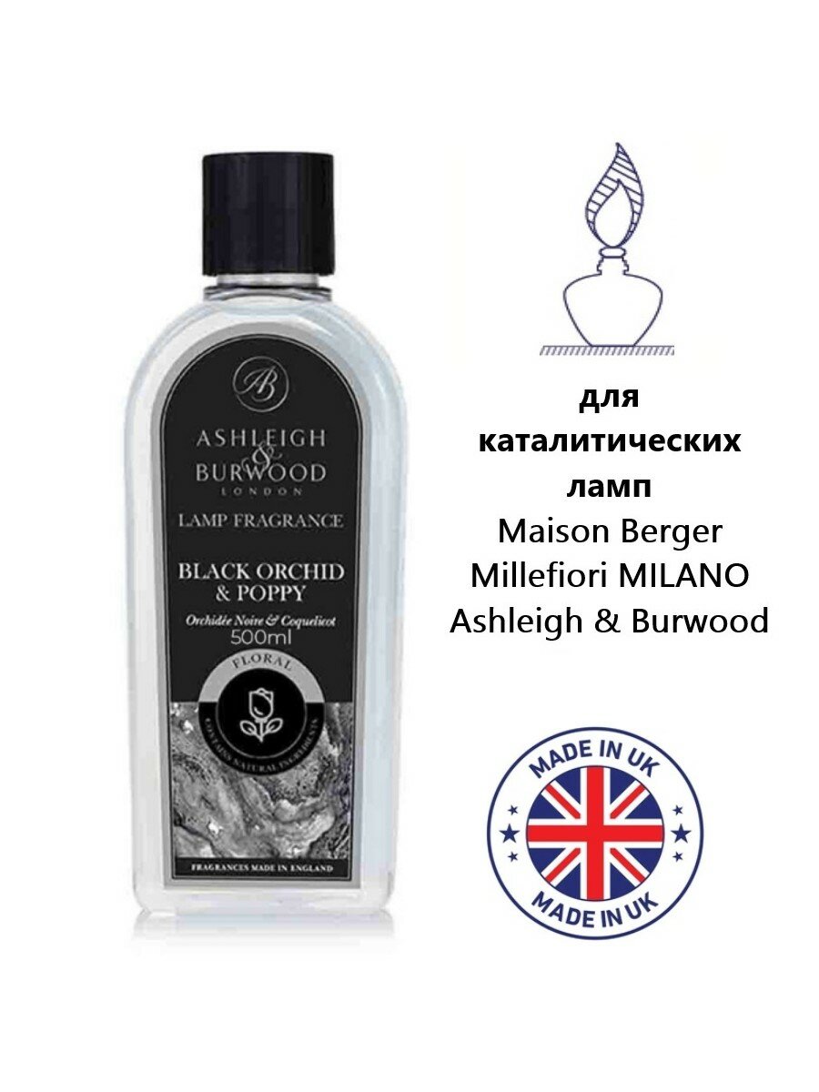 Аромат для каталитических ламп Ashleigh & Burwood, Maison Berger, Millefiori Milano "Черная орхидея и мак", 500 мл.