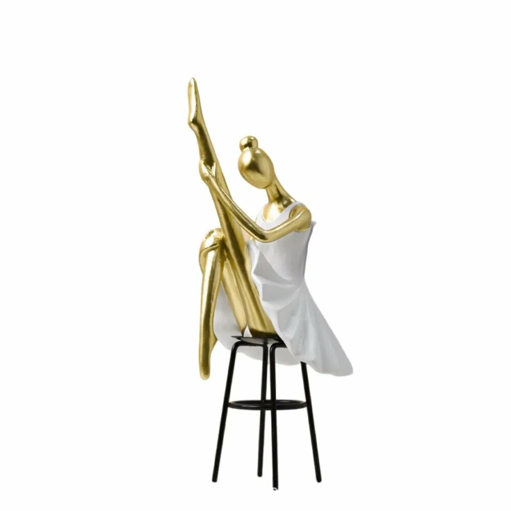 Статуэтка балерины, девушка на стуле, 25 см, белая SY