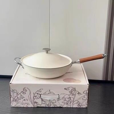 Сковорода белая эмалированная чугунная без покрытия