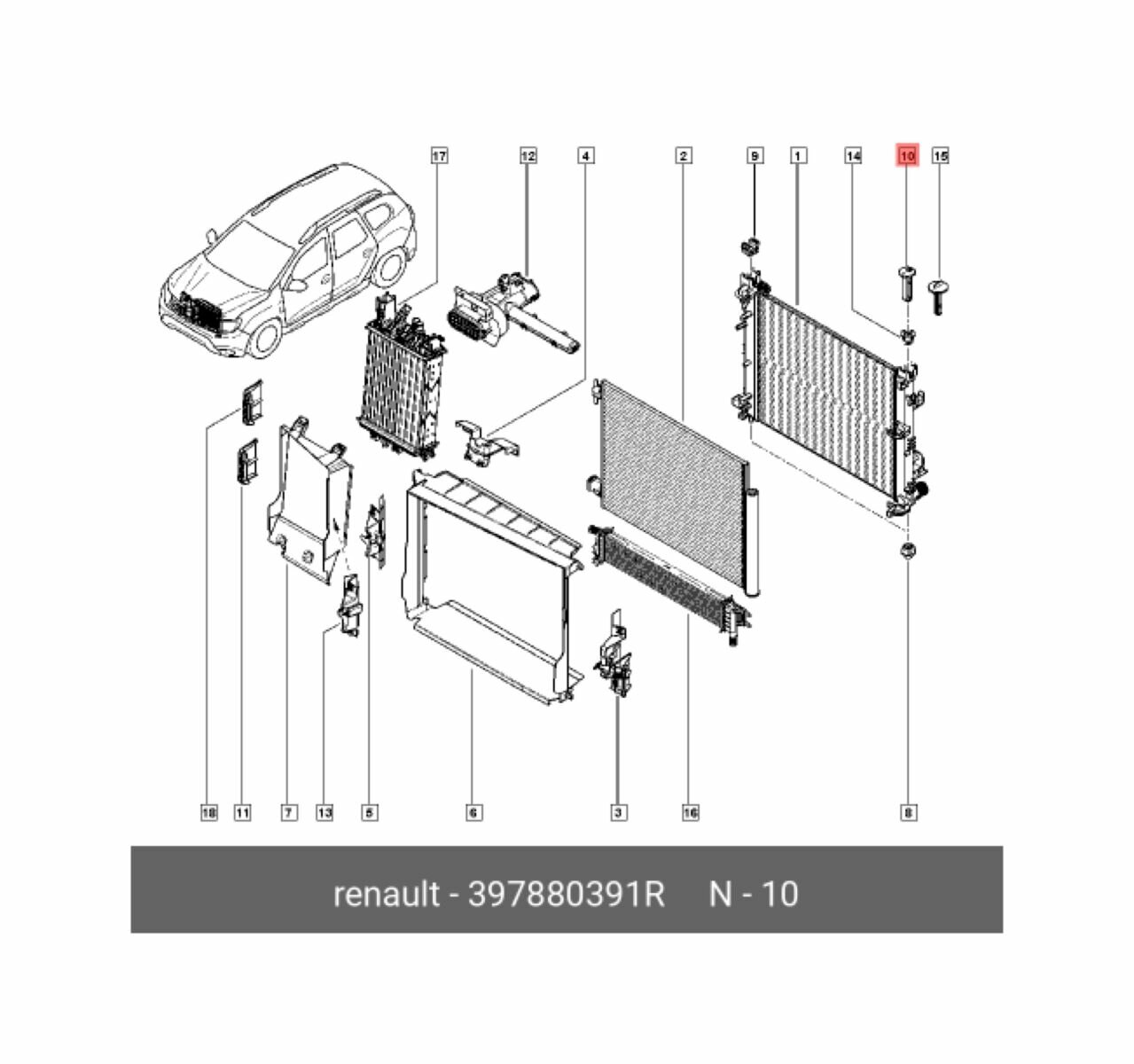 Клипса Крепления Радиатора [Org](Renault 397880391R)