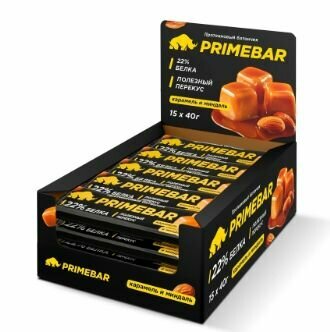 Батончик протеиновый Primebar карамель и миндаль (15 батончиков по 40 г)