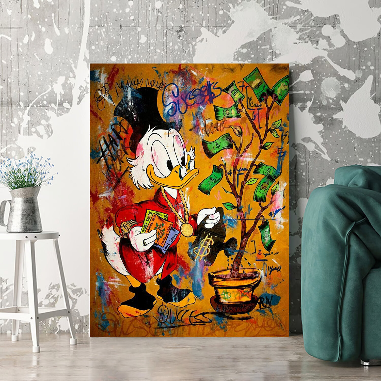 Картина интерьерная на стену - "Граффити, поп арт, Бэнкси", 50х70 см.