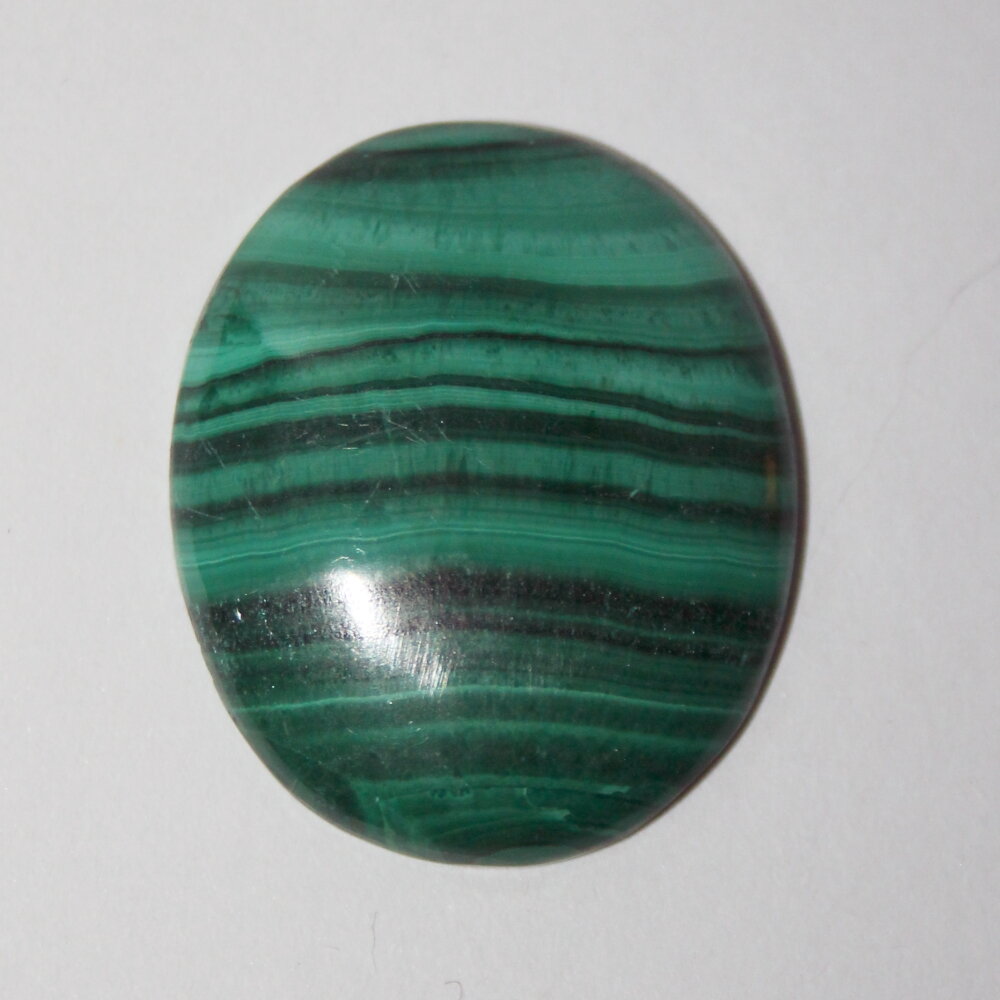 Малахит кабошон, натуральный камень, 26х22х3 мм, Урал, "True Stones"