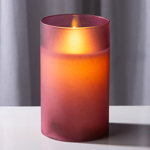 Светодиодная свеча с имитацией пламени Magic Flame в стакане 12.5 см фиолетовая, Peha, MB-10350