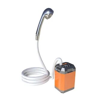 Переносной душ с насосом походный туристический аккумуляторный, мобильный, портативный, уличный, с гибким шлангом / от автомобильного прикуривателя / для кемпинга, отдыха на природе, дачи и сада