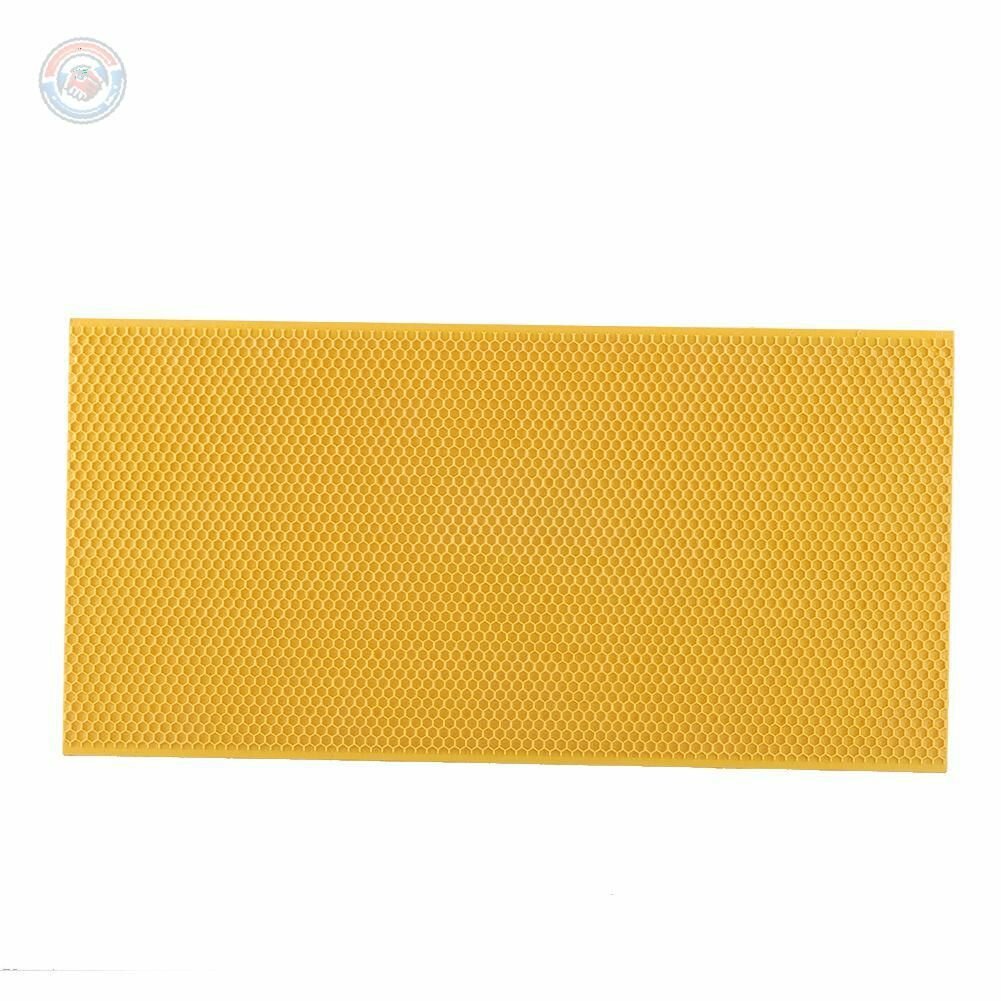 Пластиковая вощина для улья, желтая, 41.5x19.5 см, 10 шт в упаковке, пищевой полипропилен, легкий монтаж, стимулирует строительство сотов, экологичная пластина для пчеловодов