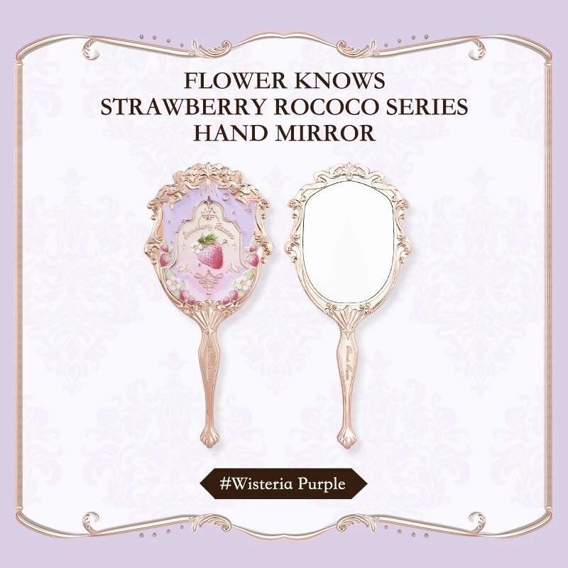 Зеркало с ручкой Flower Knows, серия Violet Strawberry Rococo, сиреневое