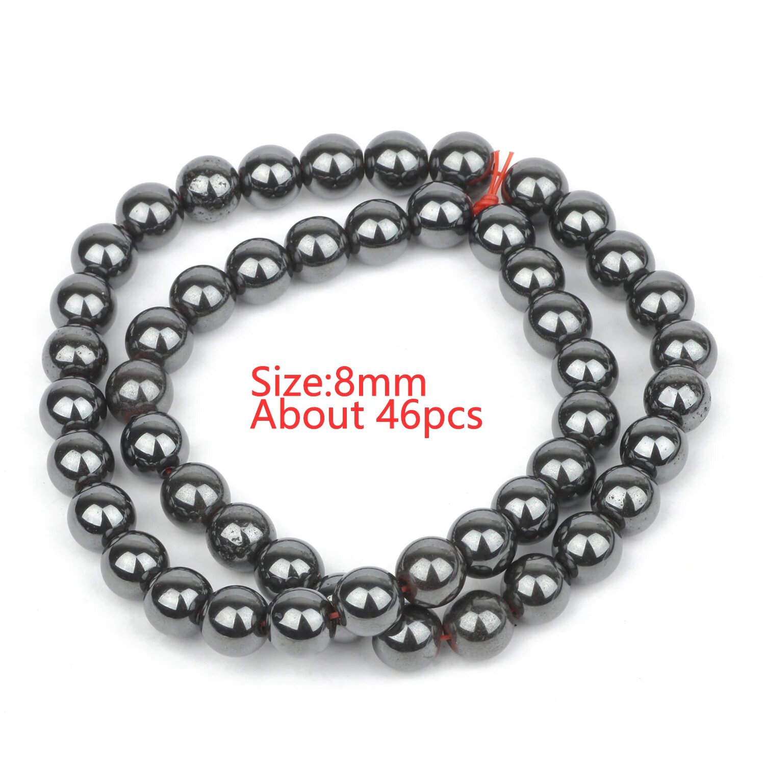 Черный гематит бусины Xilitata 24 шт B1-AA Round 8mm