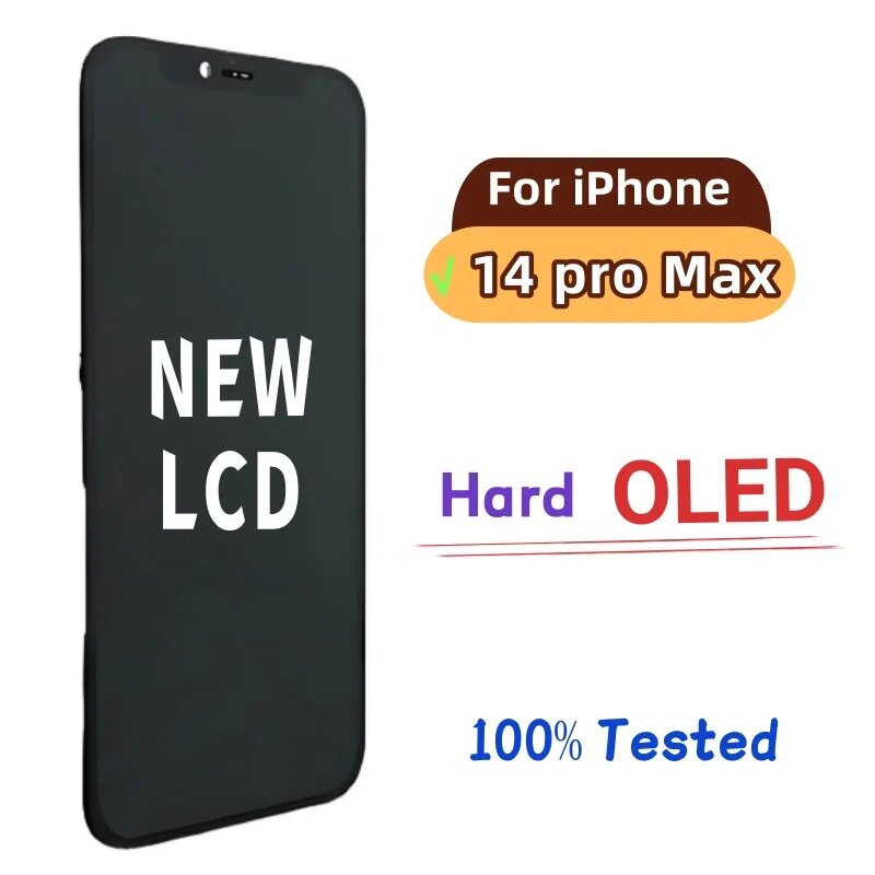 Мягкий OLED-дисплей для iPhone 14 Pro Max/14 Plus Incell ЖК-дисплей с 3D сенсорным экраном и дигитайзером, запасные части в сборе, настоящий тон Hard OLED-14promax