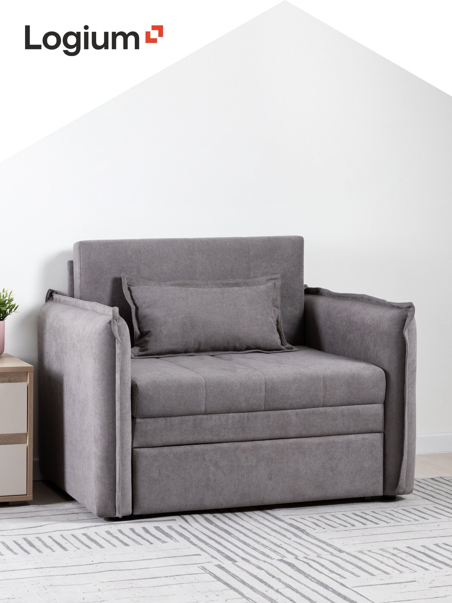 Кресло - кровать 04.10 Смайл (85) Арт. ТК 494 Candy grey (серый)