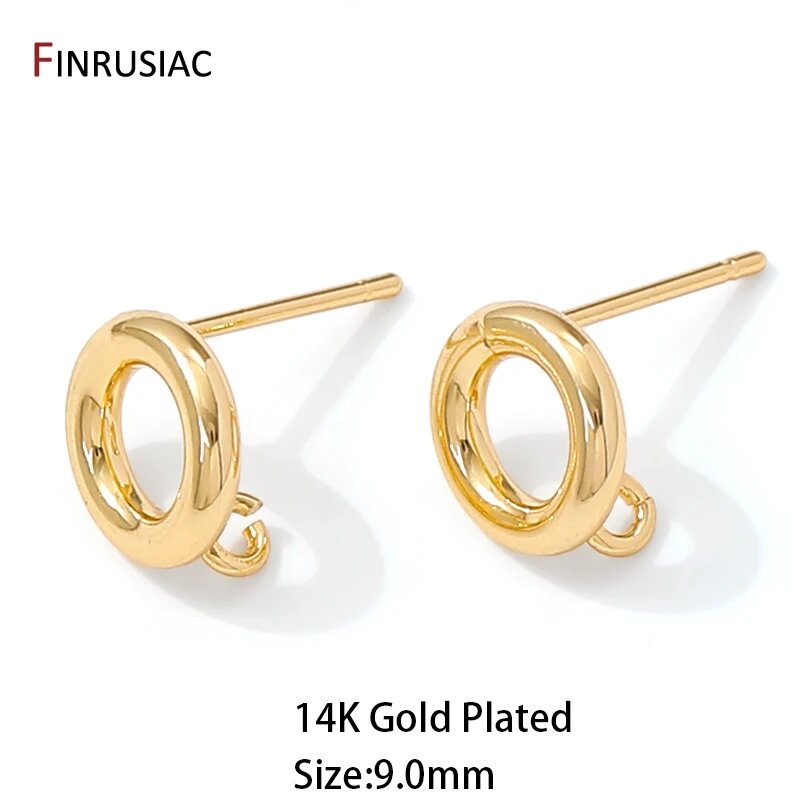 Фурнитура для сережек FINRUSIAC, латунь с позолотой 14 карат, крючки для гвоздиков, 4 пары 2 pairs