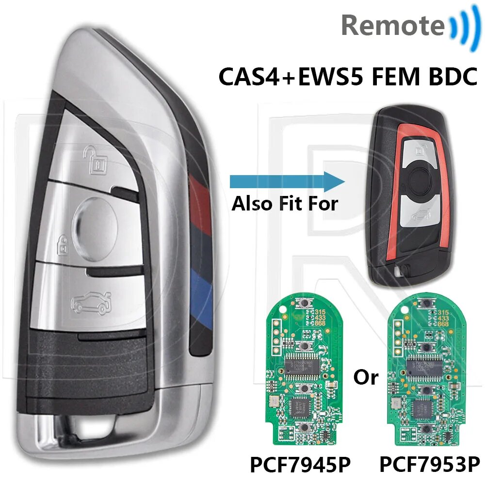 DR Great ID49 PCF7945P/7953P чип 315/433 434/868 МГц бесконтактный CAS4 + FEM автомобильный дистанционный ключ для BMW 1 3 5 7 серии X1 X3 X5 X6 X7 Silver 3 BT, PCF7953P 433 434