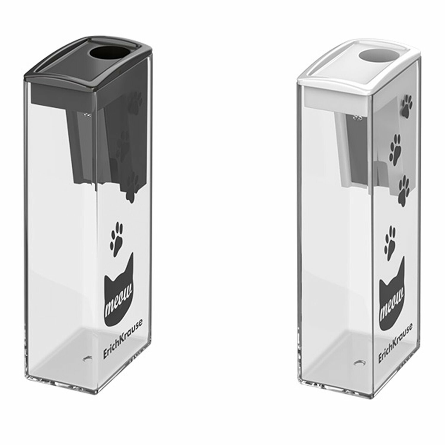 Упаковка 16 шт. Точилка ERICH KRAUSE "City Meow", с контейнером, пластиковая, корпус ассорти, 61543