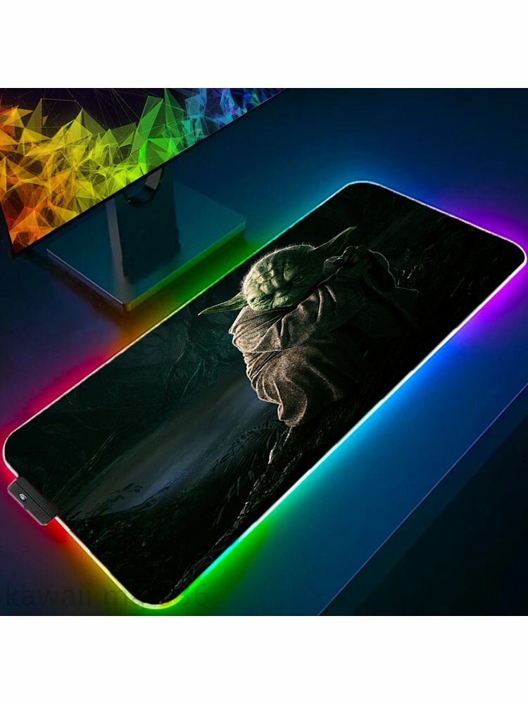 Star Wars RGB Коврик для клавиатуры и мыши из мультфильма Marvel "Звездные войны", размер 40x90xxl