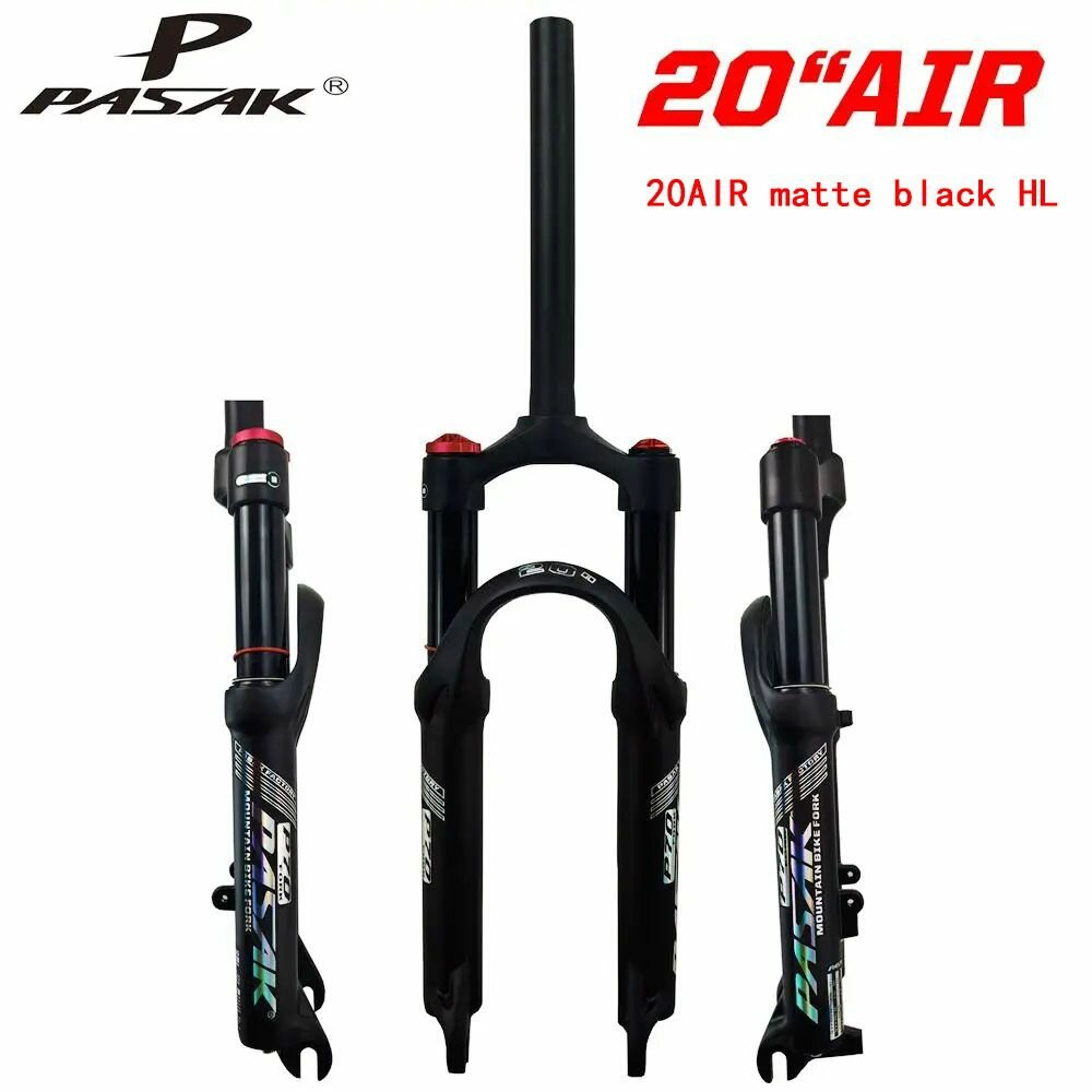 Пневматическая вилка амортизатора для горного велосипеда PASAK с жестким и мягким регулируемым замком 20 "24 , складывающаяся в зависимости от диаметра колеса, дисковый тормоз