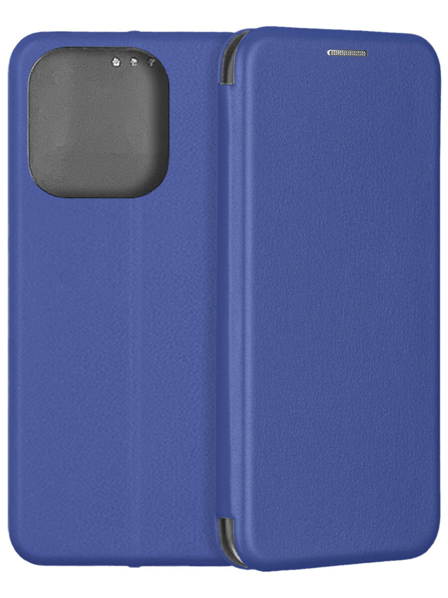 Чехол книжка для Honor 400 Lite синий / подставка, отделение для карт