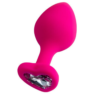 79273 Анальная пробка ToDo by Toyfa Diamond Heart, розовая. Силиконовая, со стразом в основании