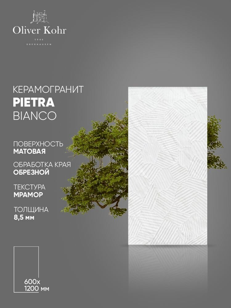 Керамогранит Oliver Kohr Pietra Bianco OK105689544 Matt 60x120