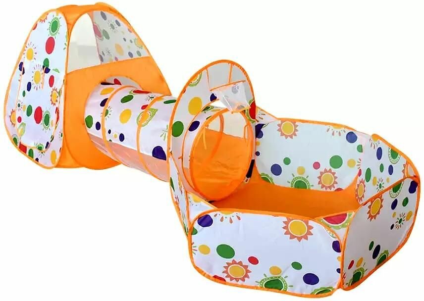 Детская игровая палатка КНР "Дом с тоннелем и бассейном" 288х120х95 см, в сумке