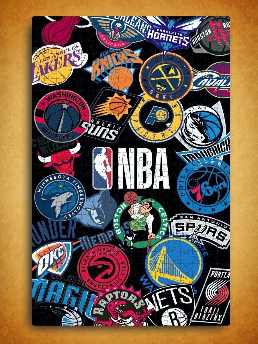 Деревянный пазл в подарок "Баскетбол. NBA"